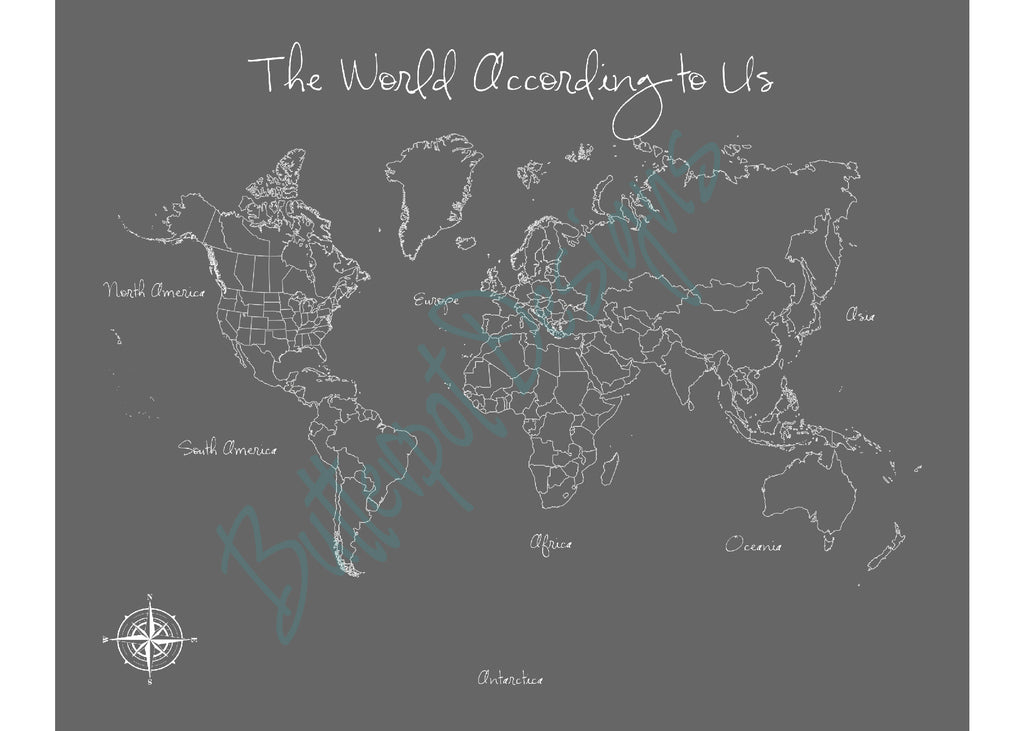 For PATTI: Bespoke Modern Style World Push Pin Travel Map – Butterpot ...