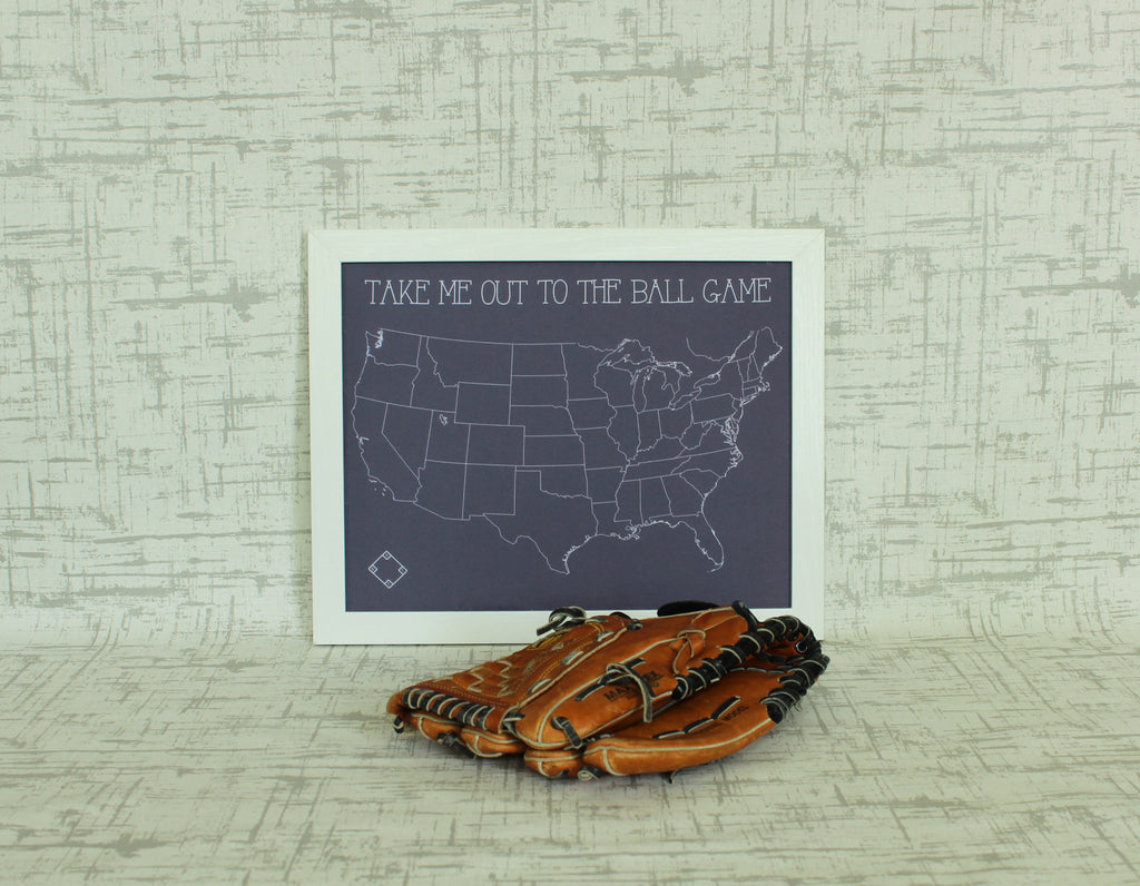Baseball Fan Push Pin Map of MLB Ballparks – Butterpot Designs