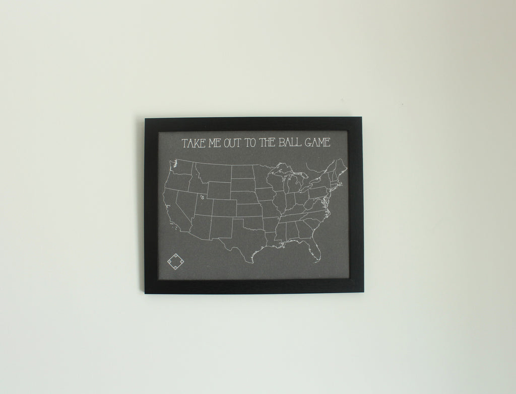 Baseball Fan Push Pin Map of MLB Ballparks – Butterpot Designs