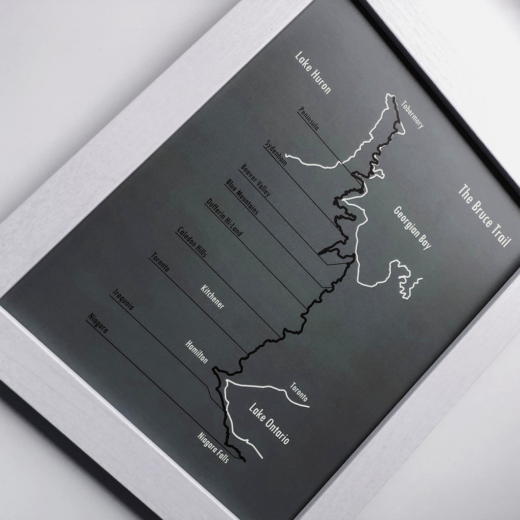 Bruce Trail Map Prints - Framed – Butterpot Designs