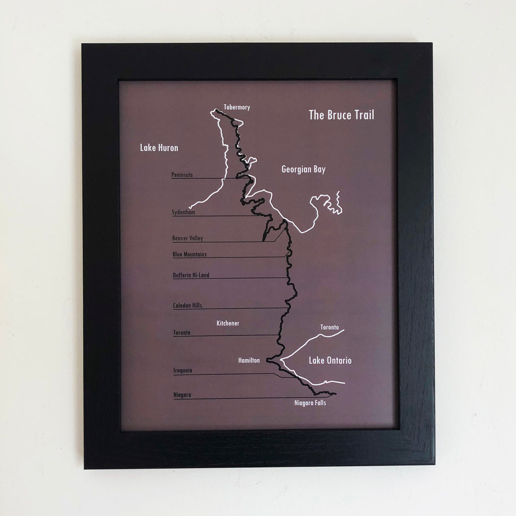 Bruce Trail Map Prints - Framed – Butterpot Designs