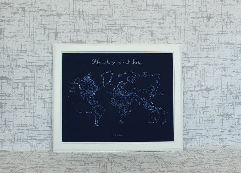 Bespoke Modern Style World Push Pin Travel Map – Butterpot Designs