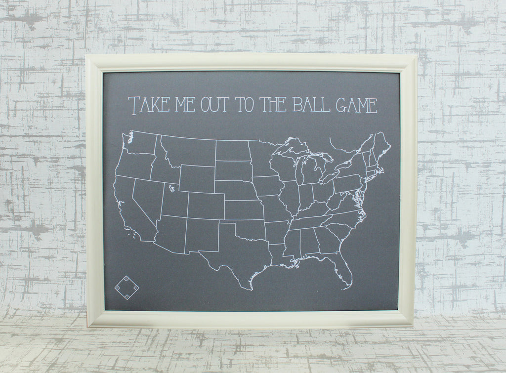 Baseball Fan Push Pin Map of MLB Ballparks – Butterpot Designs