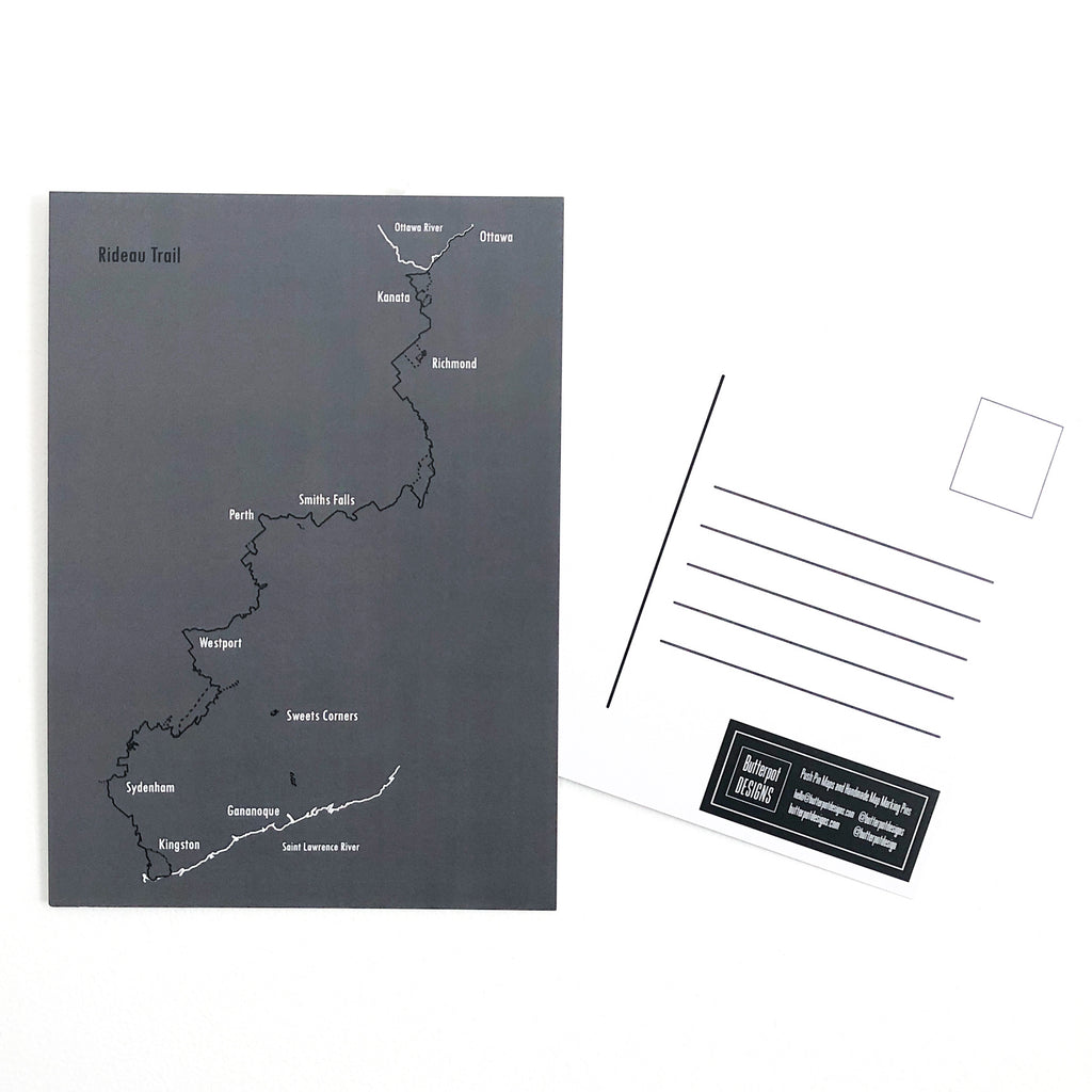 Rideau Trail Map Postcard Prints – Butterpot Designs
