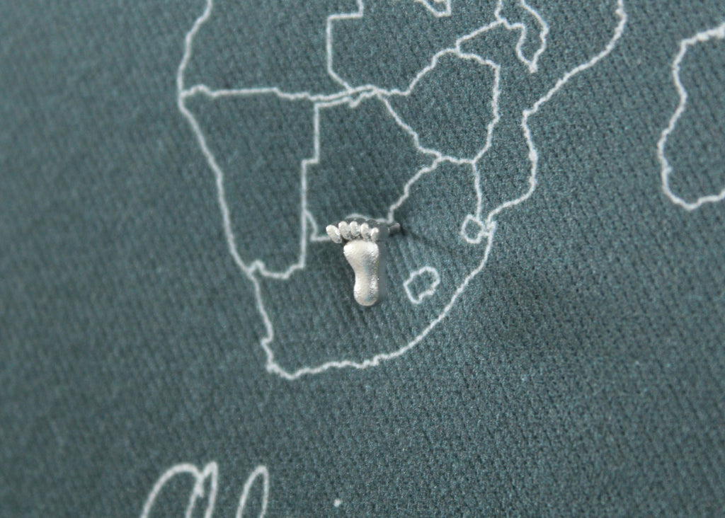 Footprint Map Pins – Butterpot Designs