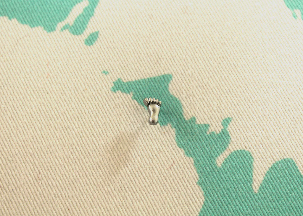 Footprint Map Pins – Butterpot Designs