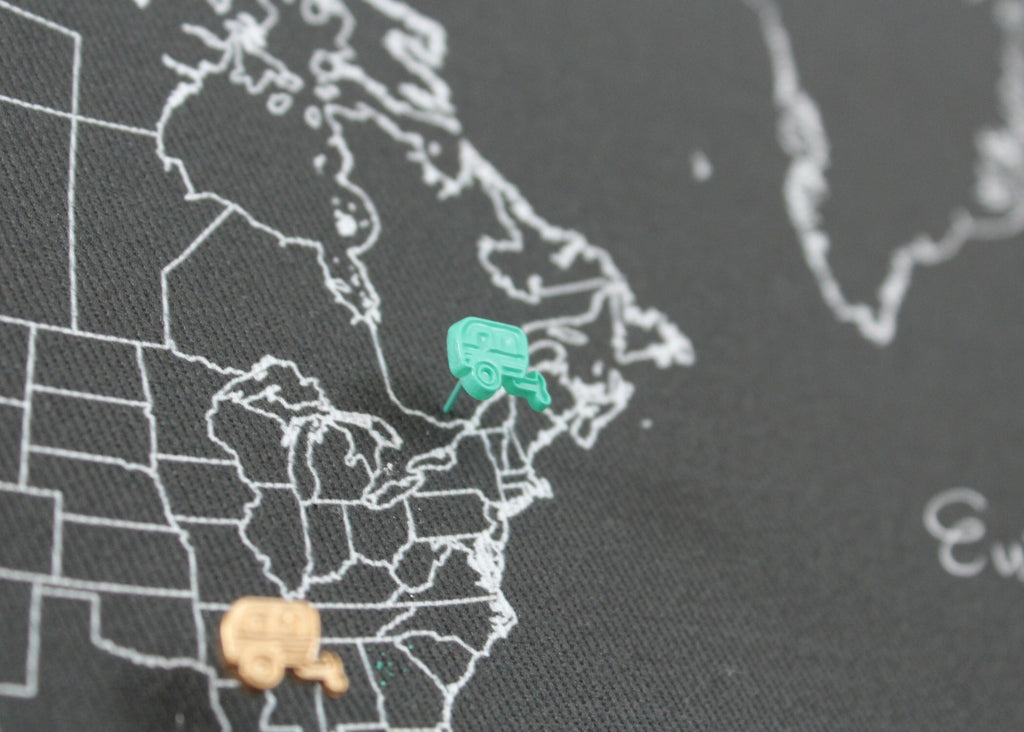 Vintage Style Trailer Map Pin / Tack – Butterpot Designs