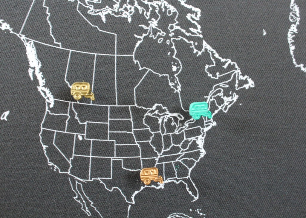 Vintage Style Trailer Map Pin / Tack – Butterpot Designs