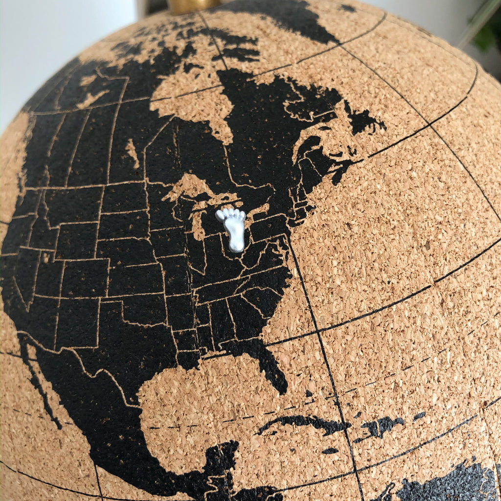 Footprint Map Pins – Butterpot Designs